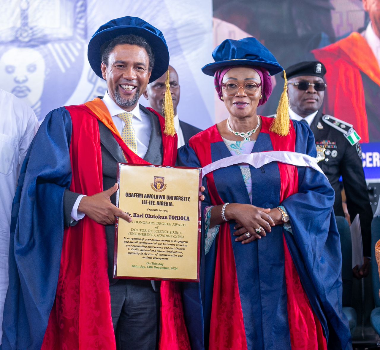 OAU Confers Doctorate Degree On Karl Toriola, Oluremi Tinubu & Others - BHM
